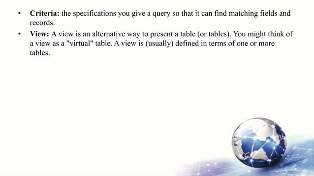 Introduction To Ms Access Database Ppt