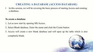 Introduction to ms access database | PPTX
