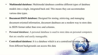 Introduction to ms access database | PPTX