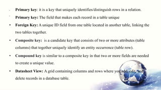 Introduction to ms access database | PPTX