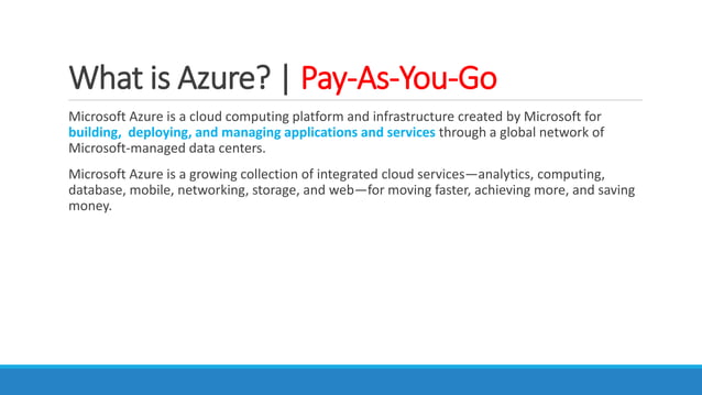 Introduction to Microsoft Azure 101 | PPTX | Cloud Computing | Internet