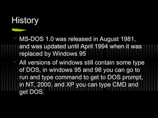 Introduction to ms dos | PPT