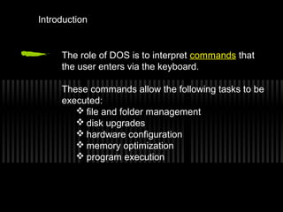 Introduction to ms dos | PPT