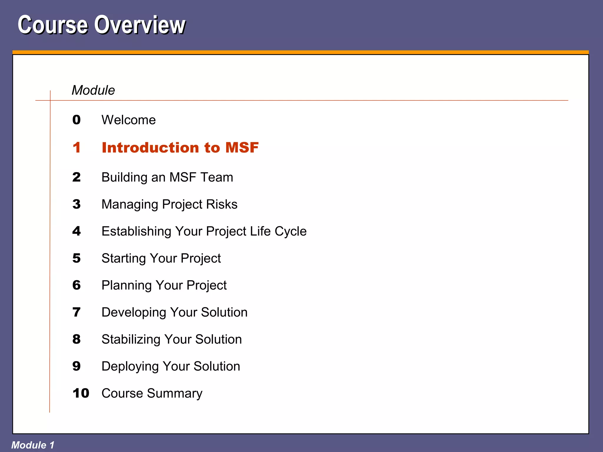 Introduction to MSF | PPT