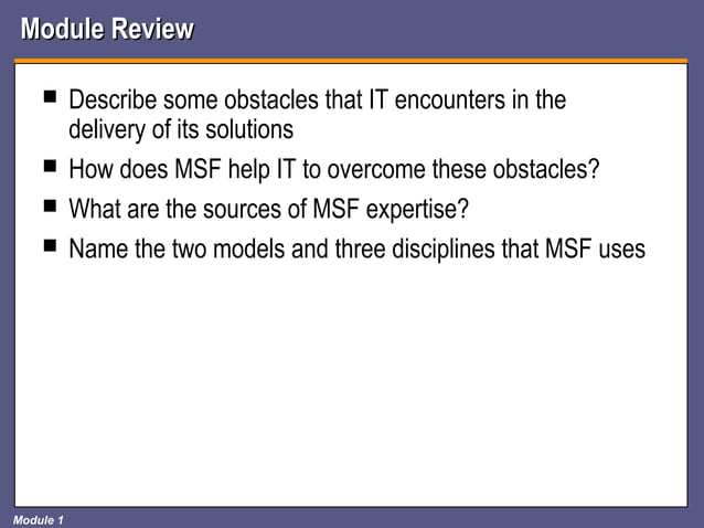 Introduction to MSF | PPT