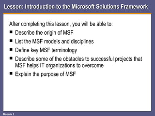 Introduction to MSF | PPT