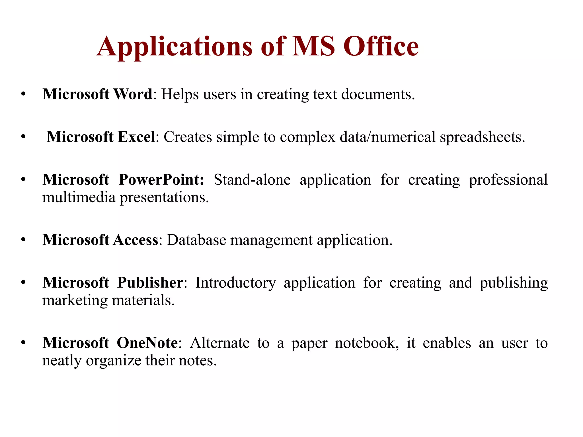 Introduction to ms office | PPTX