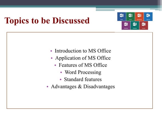 Introduction to ms office | PPTX | Desktop Publishing | Computer ...