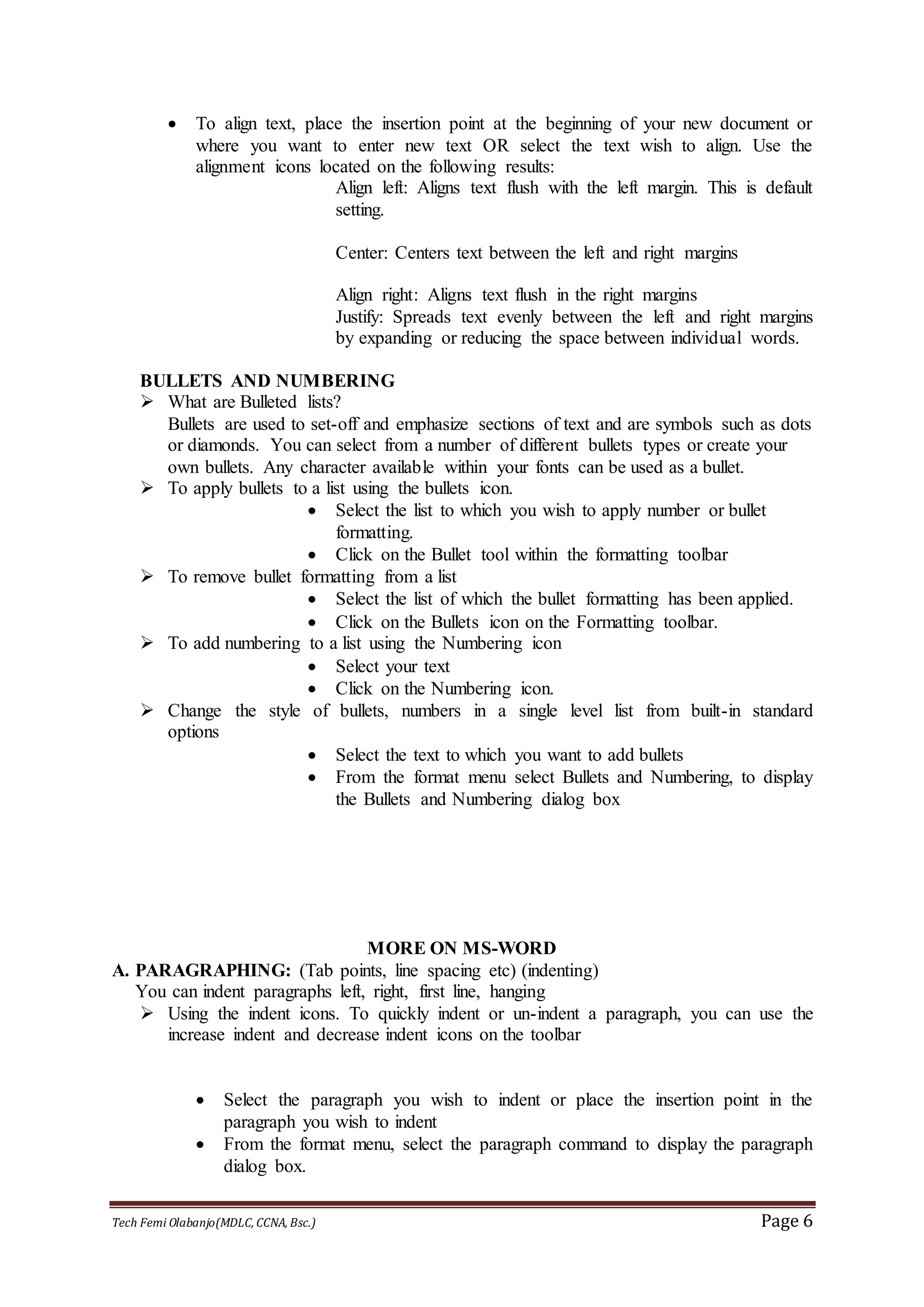 Introduction to ms word | DOCX