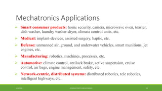 Introduction to mechatronics | PPTX