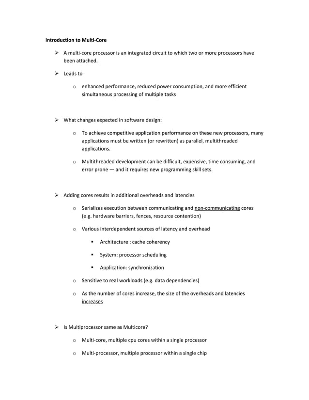Introduction to multi core | PDF