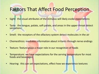 Introduction to Multi Sensory Taste Perception | PPTX