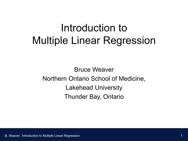 Introduction to Multiple Linear Regression.pptx | Resume Writing and Advice | Job Search