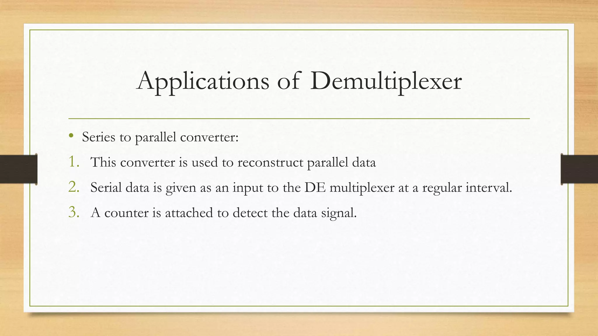 Introduction to multiplexer and demultiplexer | PPTX