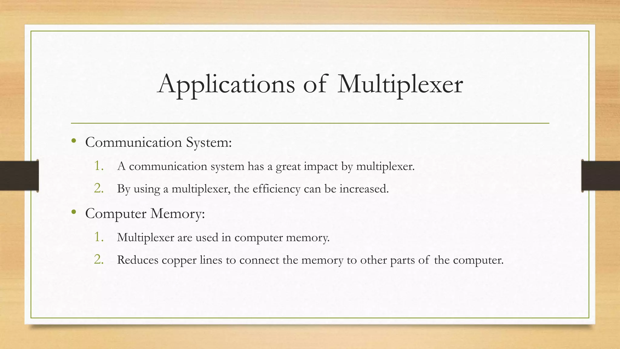 Introduction to multiplexer and demultiplexer | PPTX