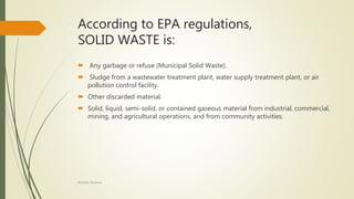 Introduction to municipal solid waste | PPTX