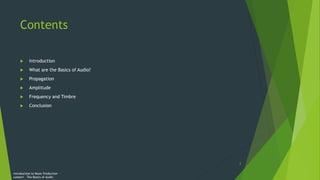 Introduction to music production the basics of audio | PPTX