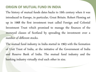 Introduction to mutual fund | PPTX