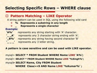 Introduction to MySQL and introduction to basic queries | PPT