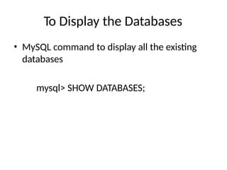 Introduction to MySQL commands mysql presentation 22.pptx