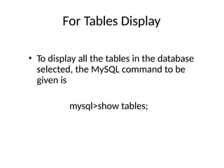 Introduction to MySQL commands mysql presentation 22.pptx