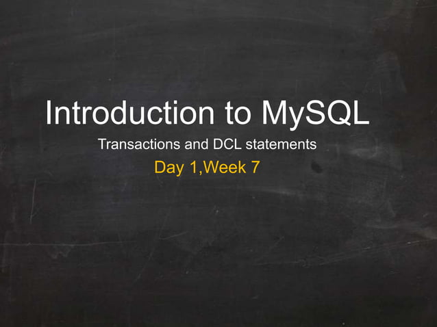 Introduction to mysql part 5 | PPTX
