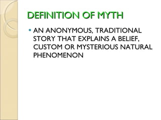 Introduction to Mythology | PPT