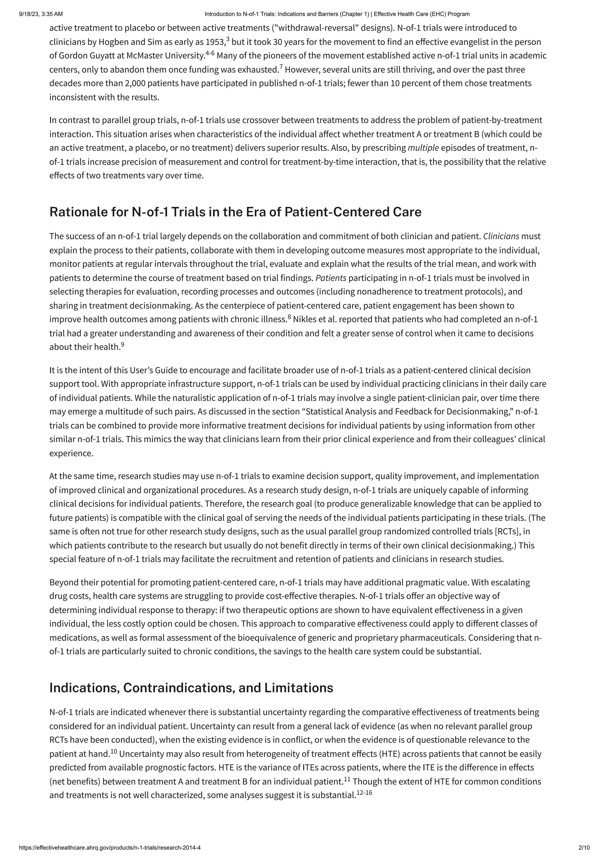 Introduction to N-of-1 Trials_ Indications and Barriers (Chapter 1 ...