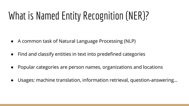 Introduction to Named Entity Recognition | PPT