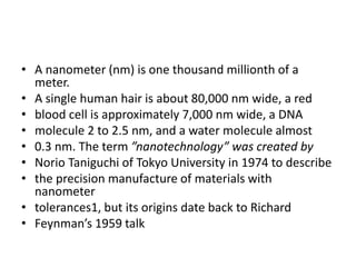 Introduction to nannotechnology | PPT