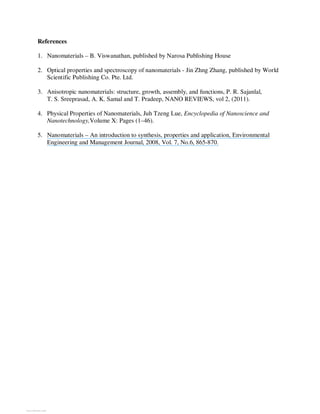 Introduction to nanomaterials | PDF