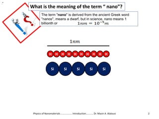 Introduction to nanoscience and nanomaterials in nature | PPTX