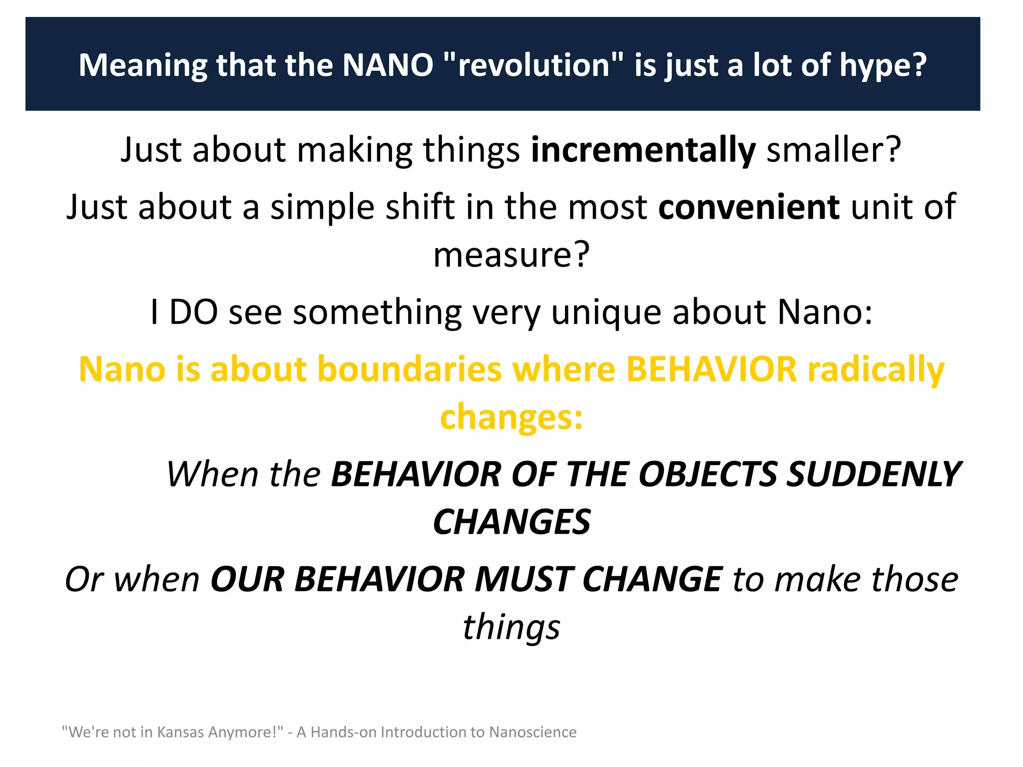 Introduction to nanoscience and nanotechnology | PPTX