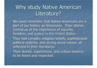 Introduction To Native American Literature | PDF