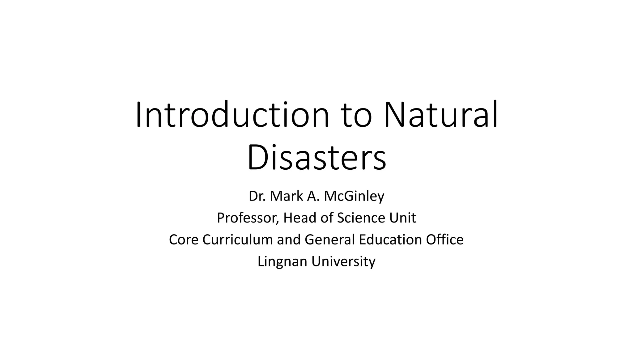 Introduction to natural disasters | PPTX