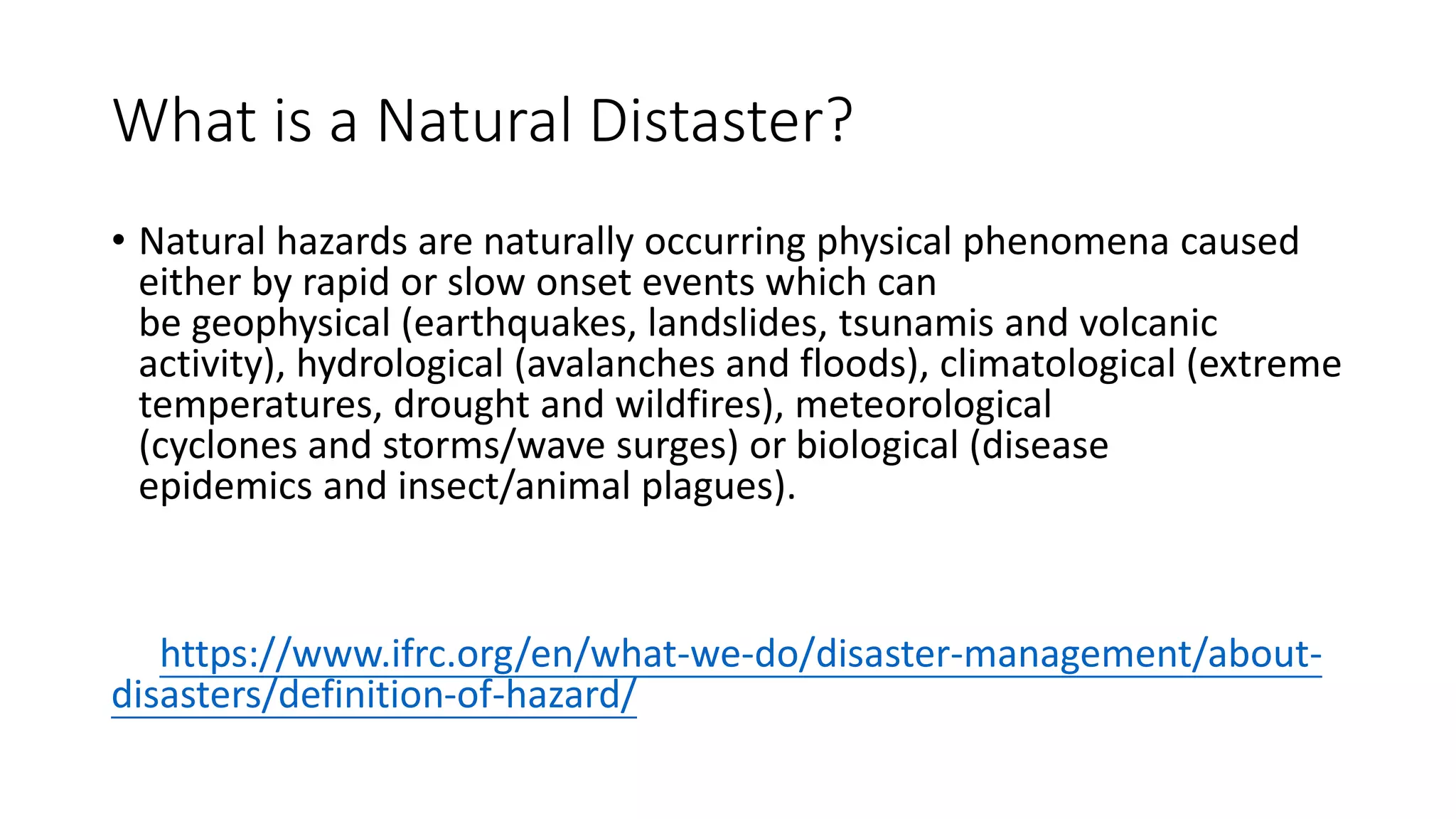 Introduction to natural disasters | PPTX