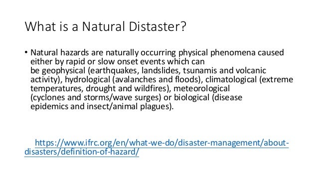 Introduction to natural disasters