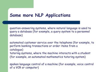 Introduction to natural language processing | PPT