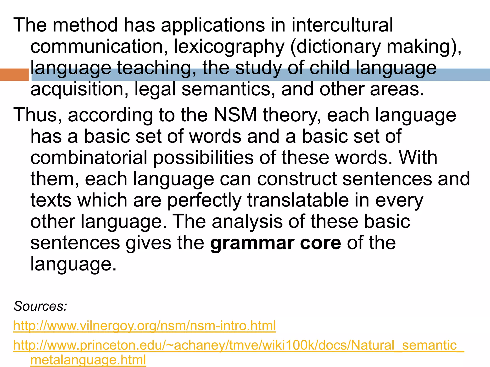 Introduction to natural semanticsmetalanguage | PPTX