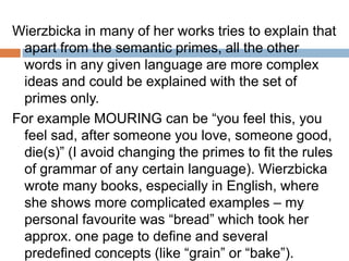Introduction to natural semanticsmetalanguage | PPTX