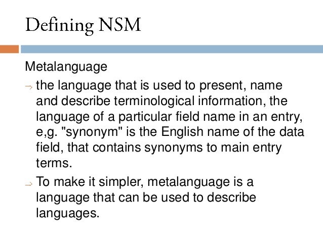 Introduction to natural semanticsmetalanguage