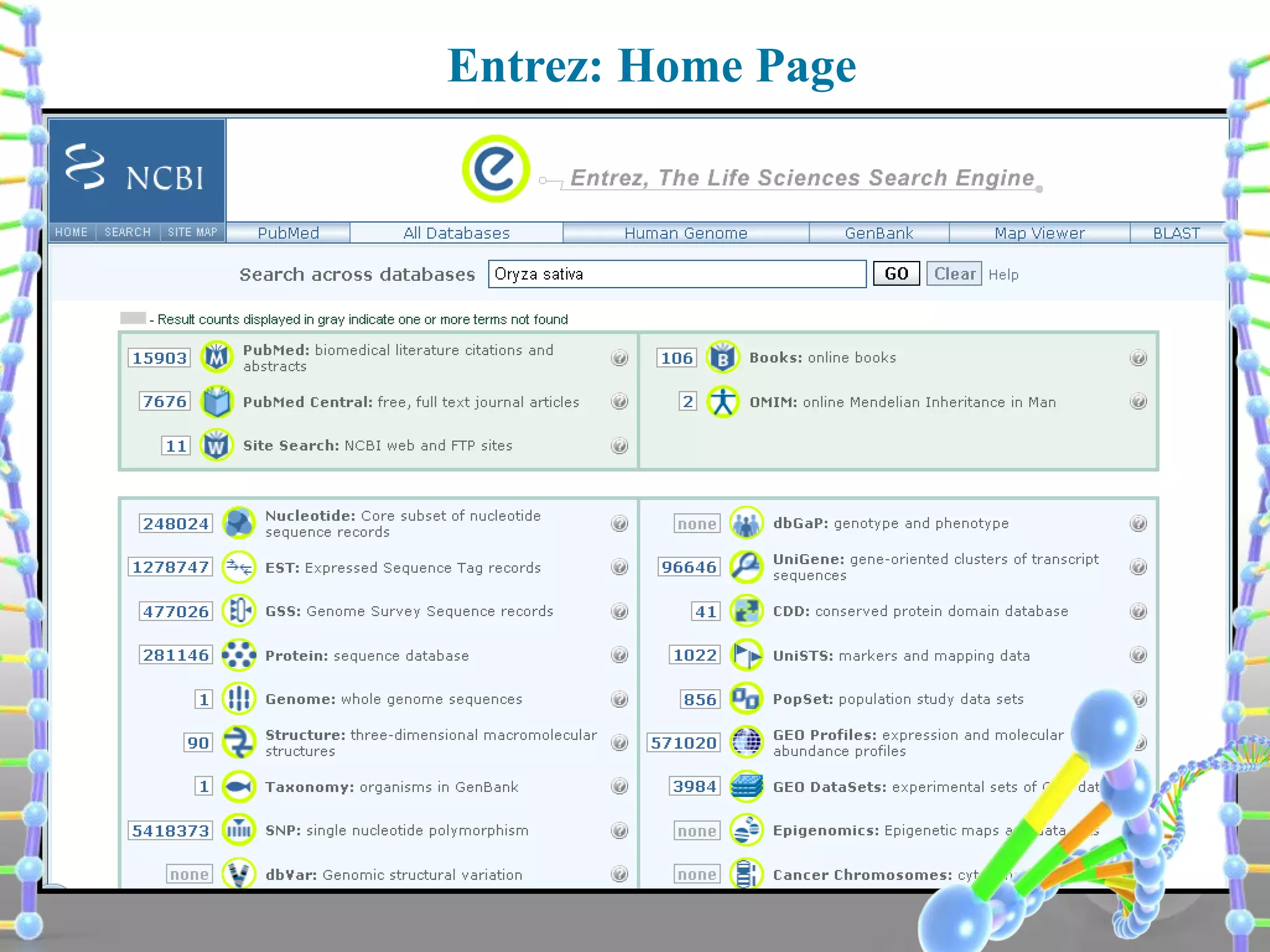 Introduction To Ncbi Pptx Databases Computer Software And Applications