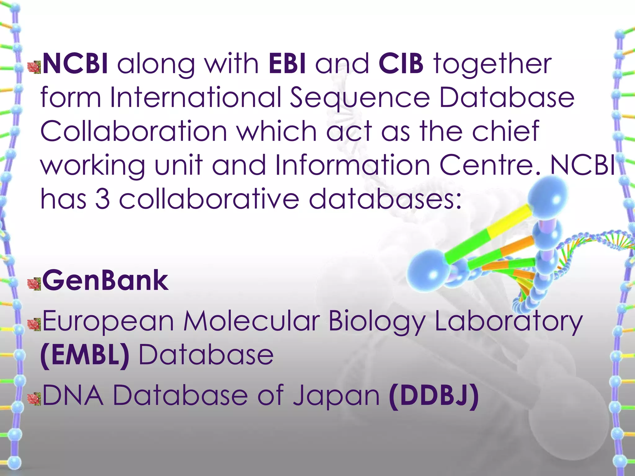 Introduction To Ncbi Pptx Databases Computer Software And Applications