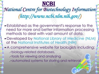 Introduction to NCBI | PPTX