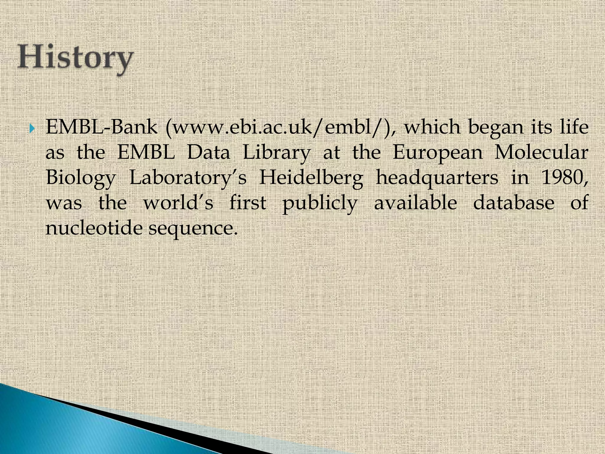 Introduction to ncbi, embl, ddbj | PPTX