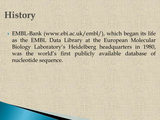 Introduction to ncbi, embl, ddbj | PPTX