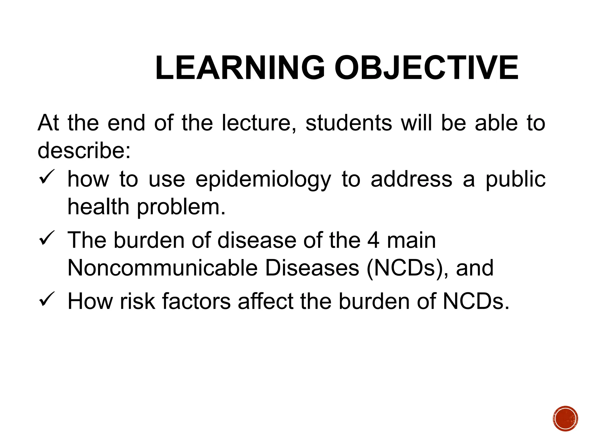 Non-Communicable Diseases and National Health Program (NCD) | PPT