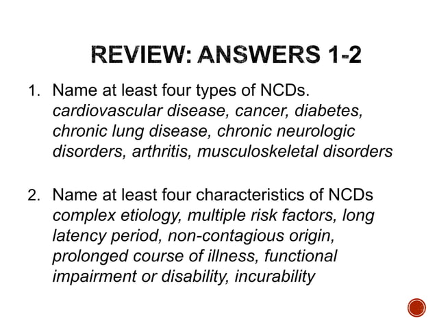 Non-Communicable Diseases and National Health Program (NCD) | PPT ...