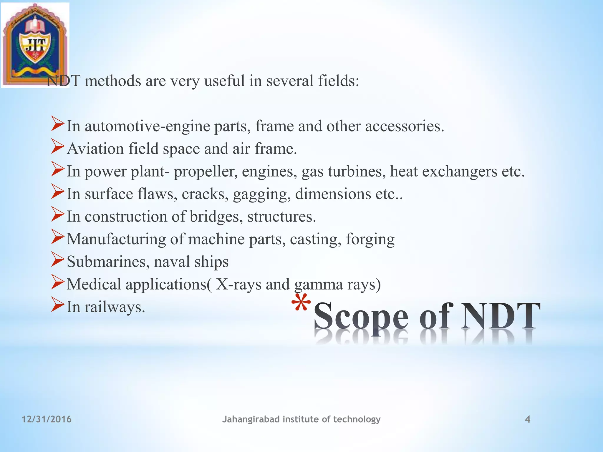 Introduction to ndt | PPTX