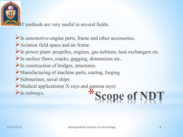 Introduction to ndt | PPTX